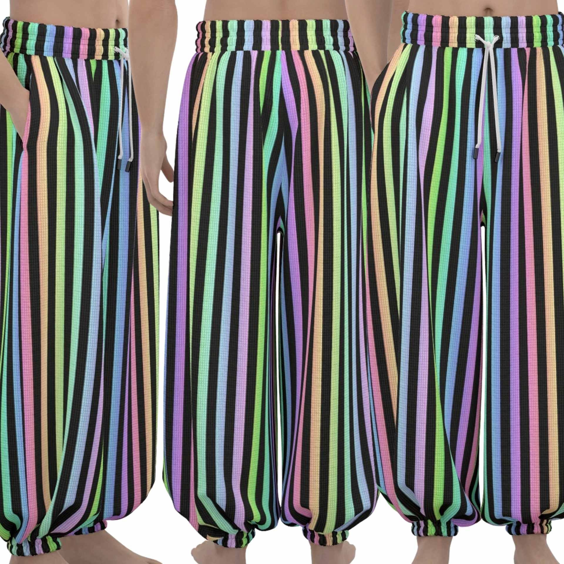 Softie Rainbow Stripe Clown Pants Maximalist Clowncore Loungewear Pjs ...