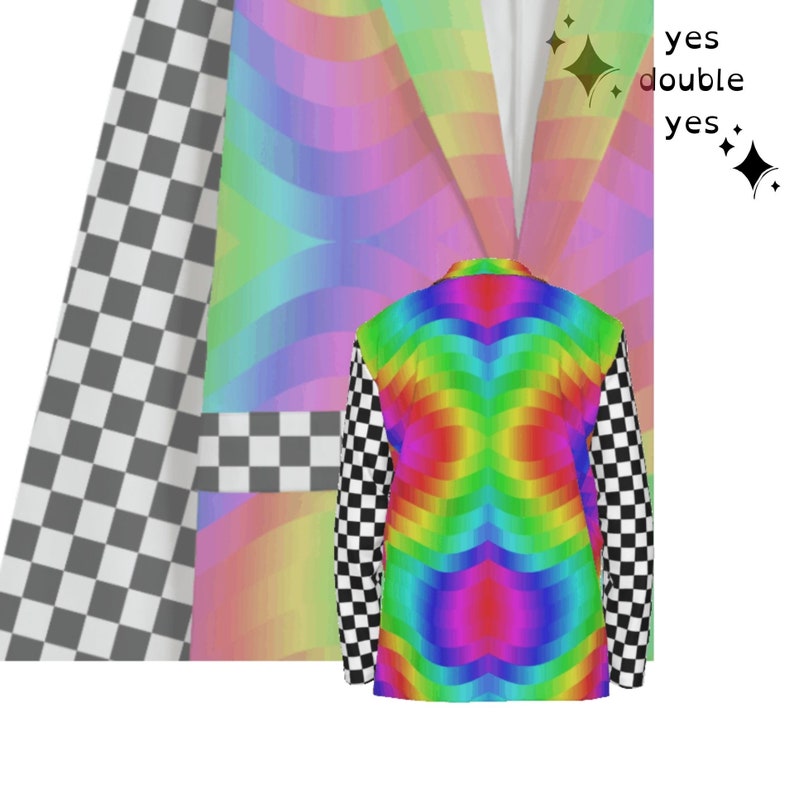 Wiggle Checkers Rainbow Blazer Clowncore Professional Clown Costume ...