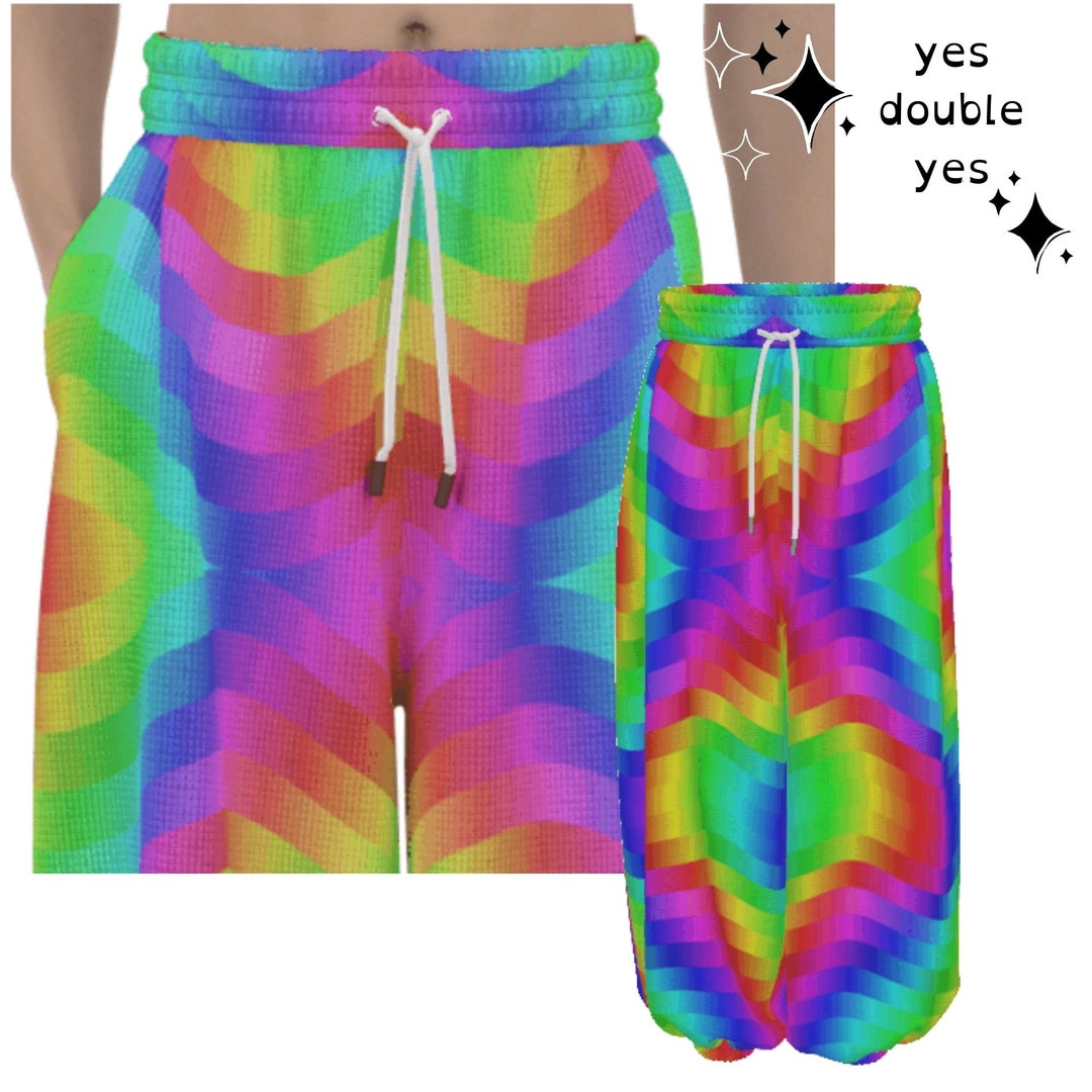 Wavy Rainbow Clown Pants Baggy Pants Clowncore Sweatpants Pajama Pants ...