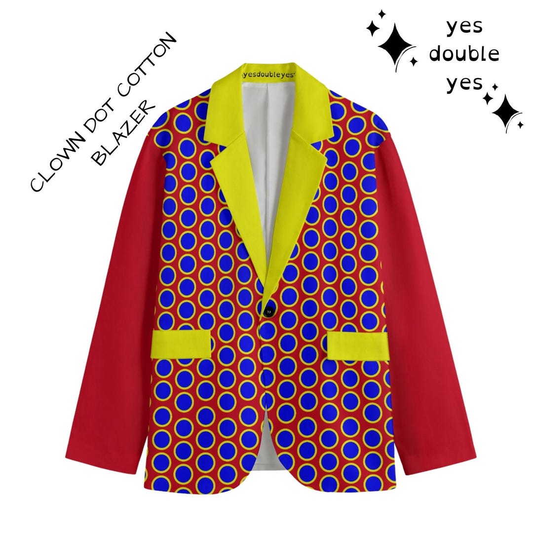 Clown Dot Blazer MENS Sizing, Cotton Sport Coat Clowncore Formal Jacket ...