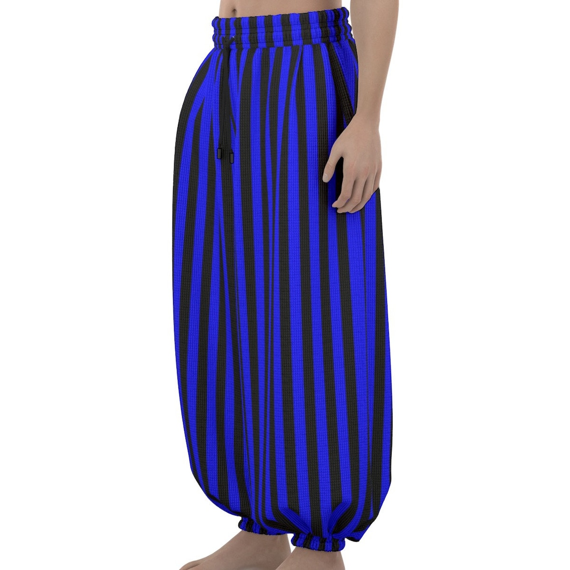 Blue Black Stripe Clown Pants Balloon Pantaloons Clowncore Party ...