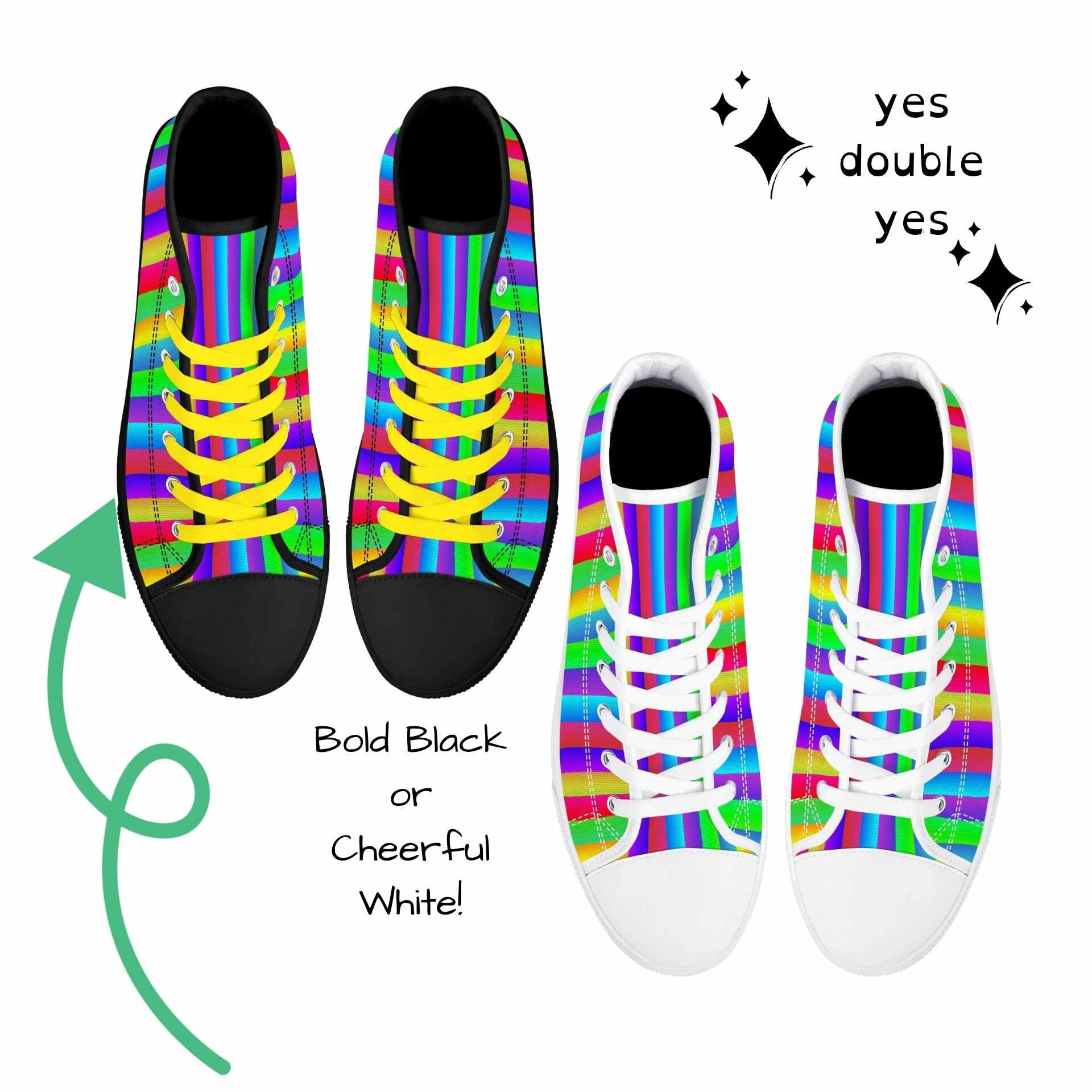 Fruit Stripe Rainbow High Top Sneakers Clowncore Mens Sizing Unisex ...