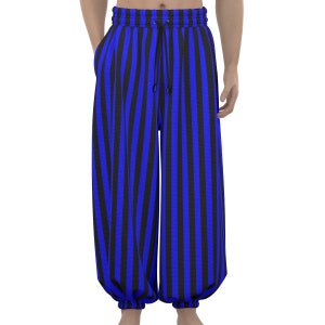 Blue Black Stripe Clown Pants Balloon Pantaloons Clowncore Party ...