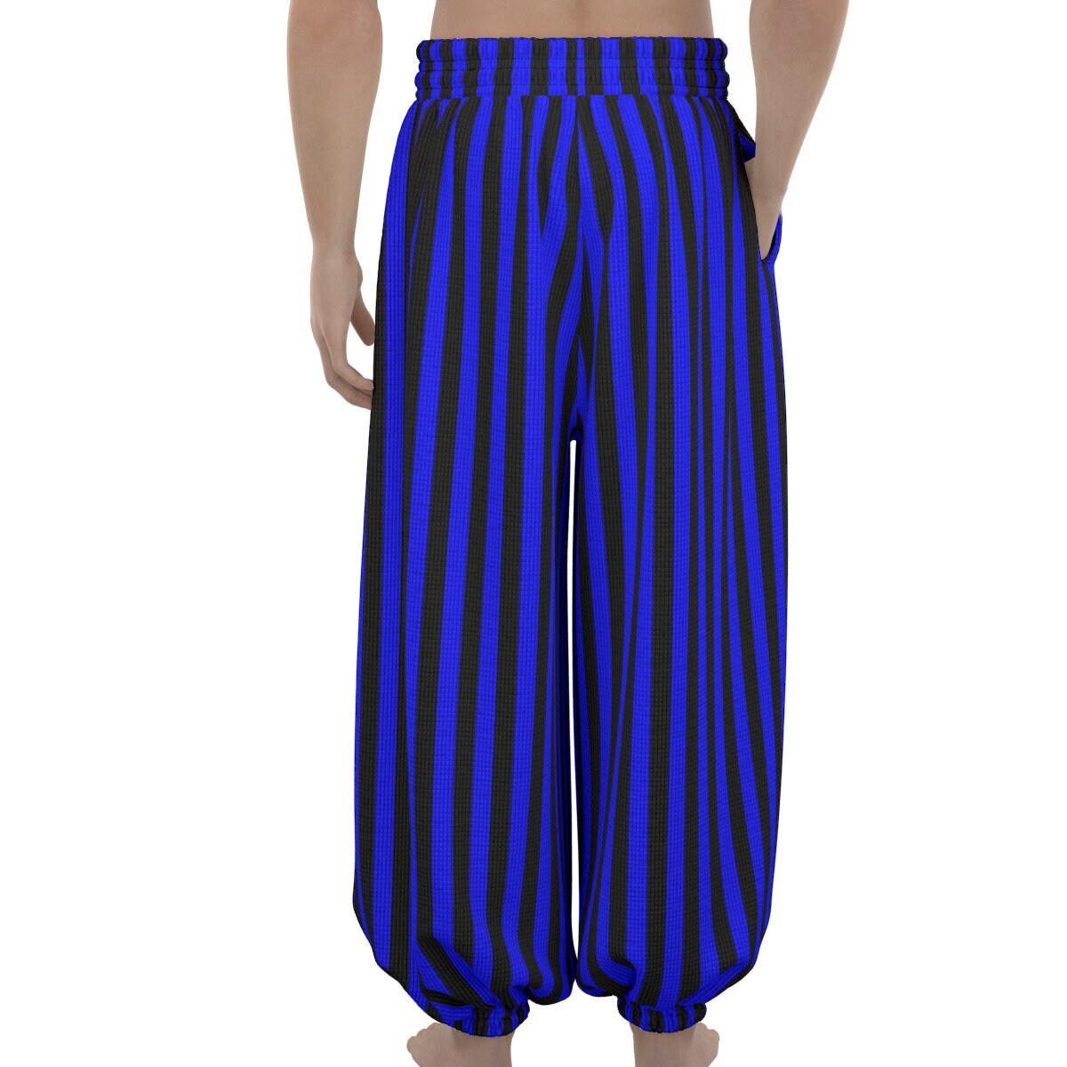 Blue Black Stripe Clown Pants Balloon Pantaloons Clowncore Party ...