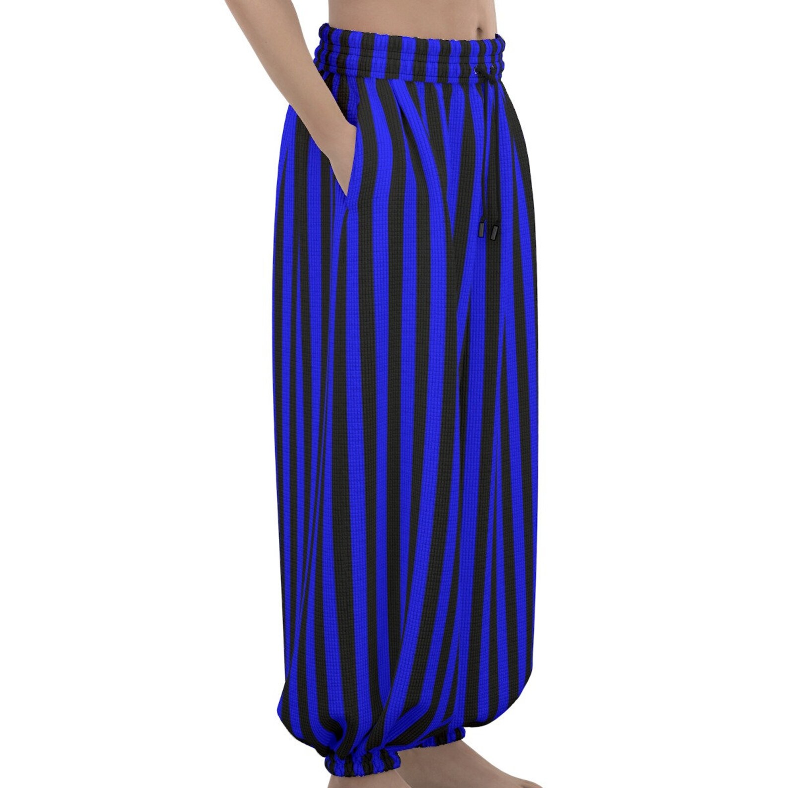Blue Black Stripe Clown Pants Balloon Pantaloons Clowncore Party ...