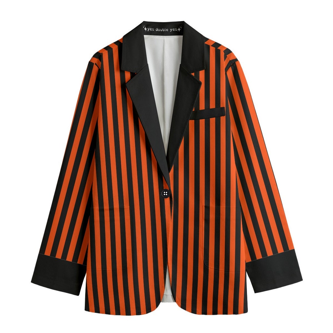 Pumpkin Stripe Ladies Blazer Halloween Party Orange and Black ...