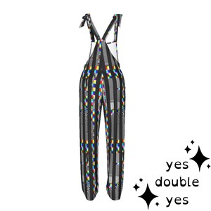 Glitch Stripe Checkered Overalls Adult Women Cute Modest Clown Costume ...