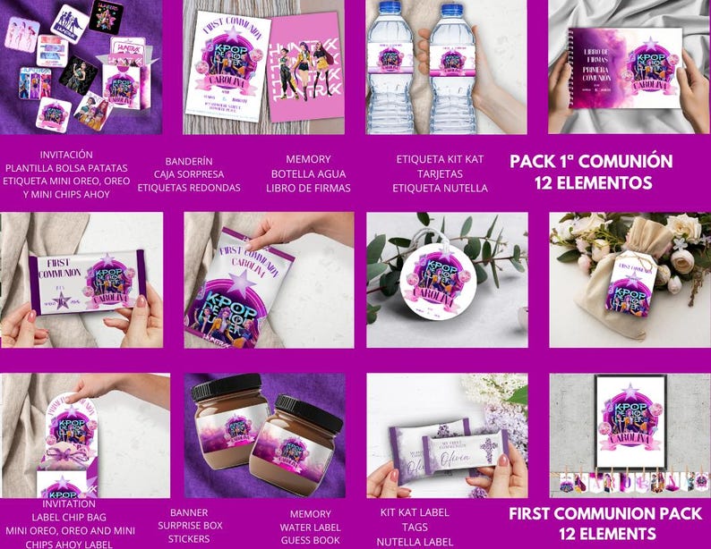 K-POP DEMON HUNTERS First Communion Banner, Customizable and Editable ...