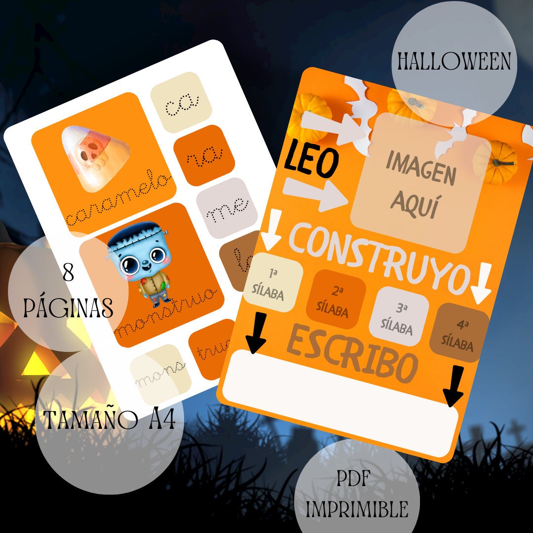 Juego De Lectoescritura HALLOWEEN Imprimible PDF, Actividades ...