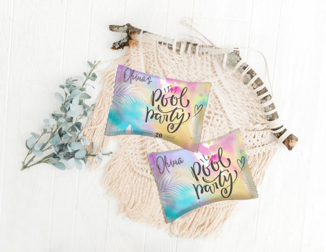 Mini Oreo TIE DYE Wrapper for Pool Birthday Party, Personalized Mini ...