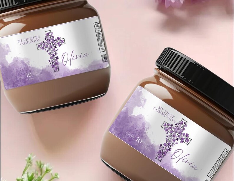 Kit Kat First Communion Wrapper With Purple Flower Cross, Personalized ...