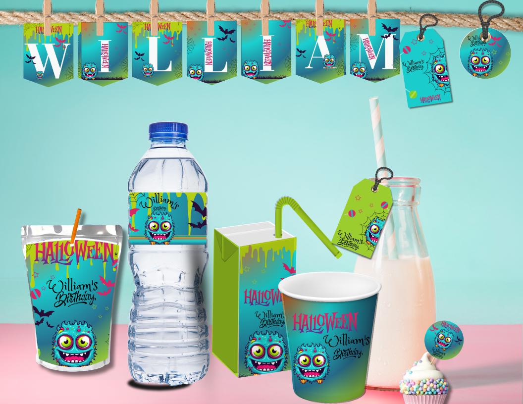 BLUE MONSTER HALLOWEEN Party Snickers Wrapper Template, Halloween ...