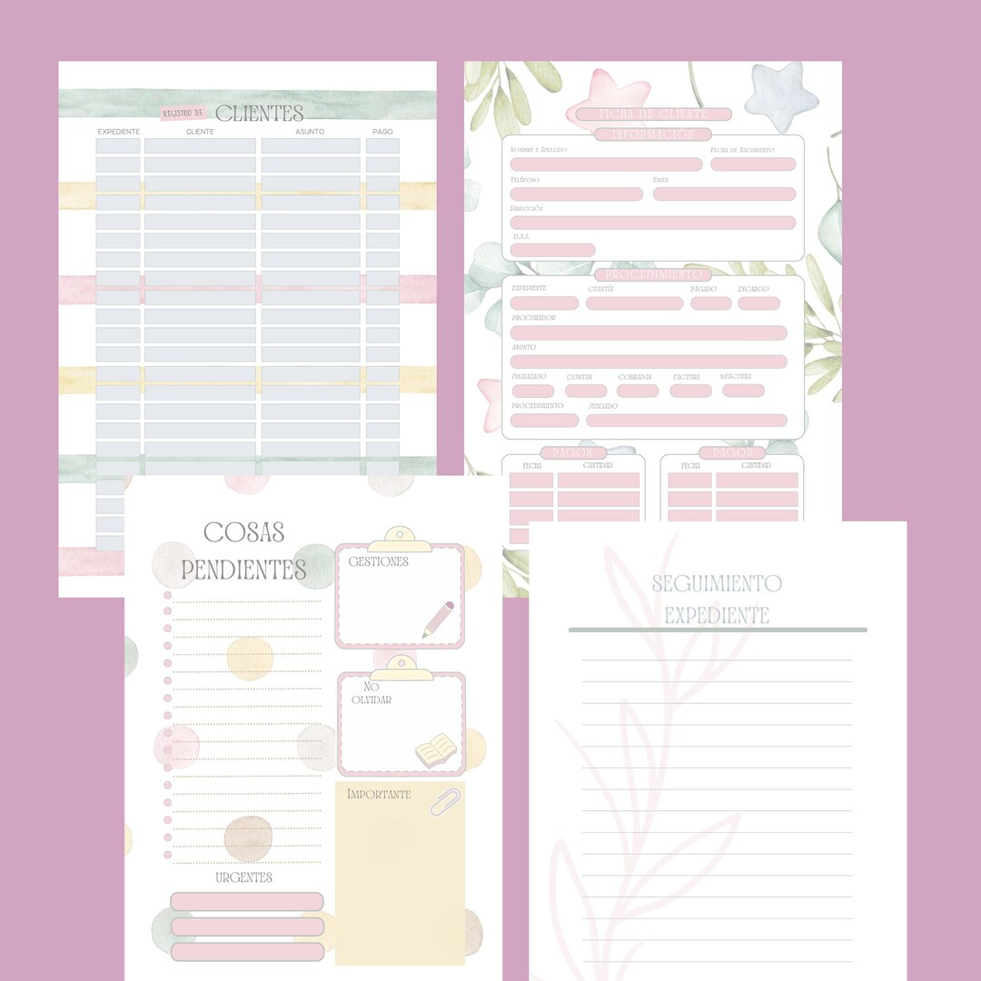 EDITABLE TEMPLATE AND PDF Lawyer Client Record, Individual Client File ...