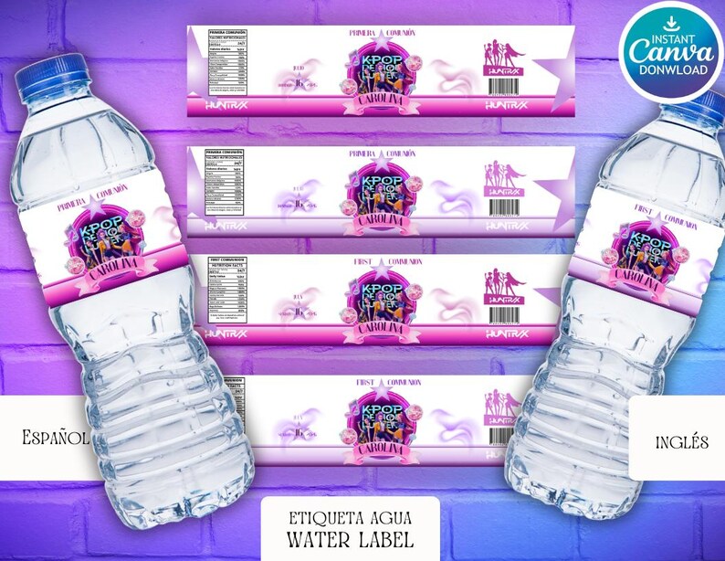 K-POP DEMON HUNTERS First Communion Water Bottle Label, Editable ...