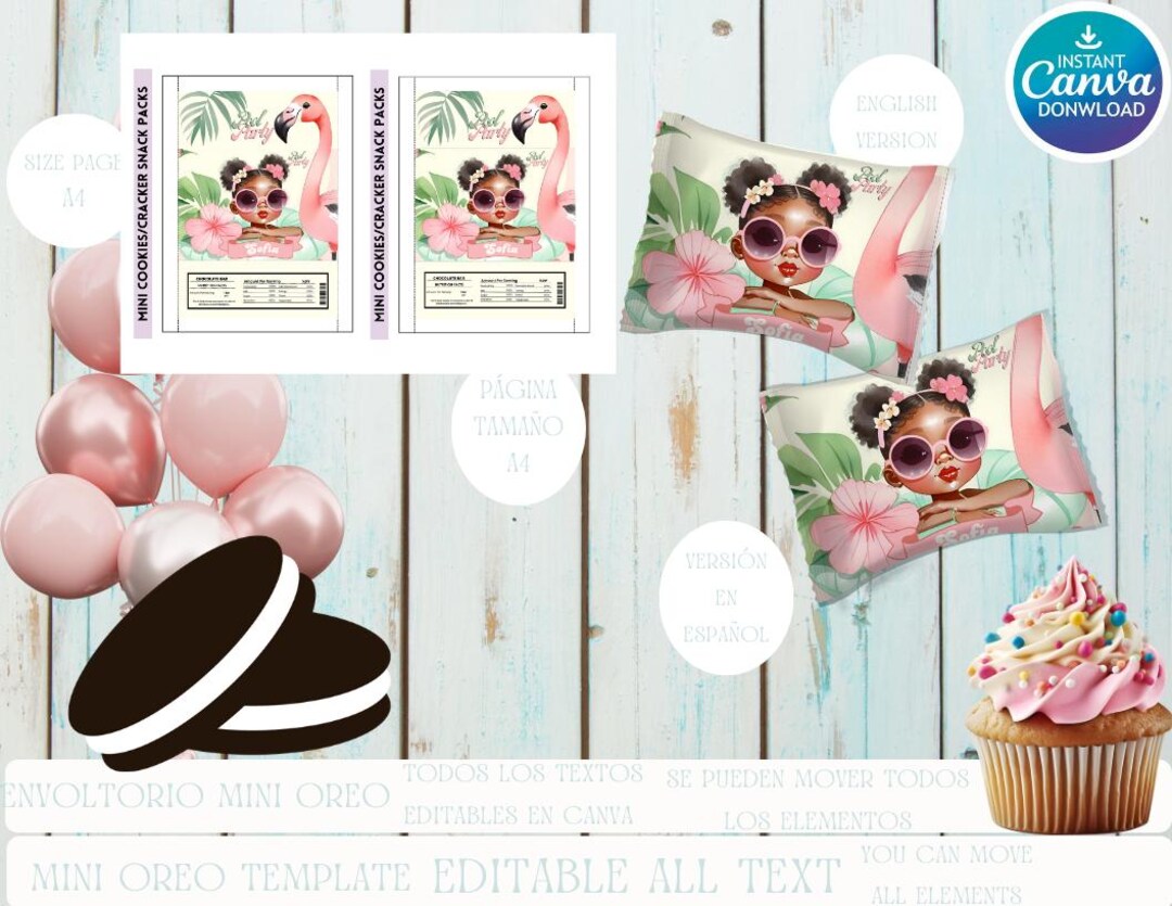 Mini Oreo Wrapper GIRL BOWS FLOAT Pool Birthday Party, Personalized ...