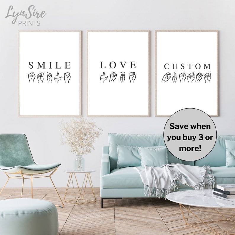 Sign Language Poster, Sign Language Alphabet Poster, Printable Wall Art ...