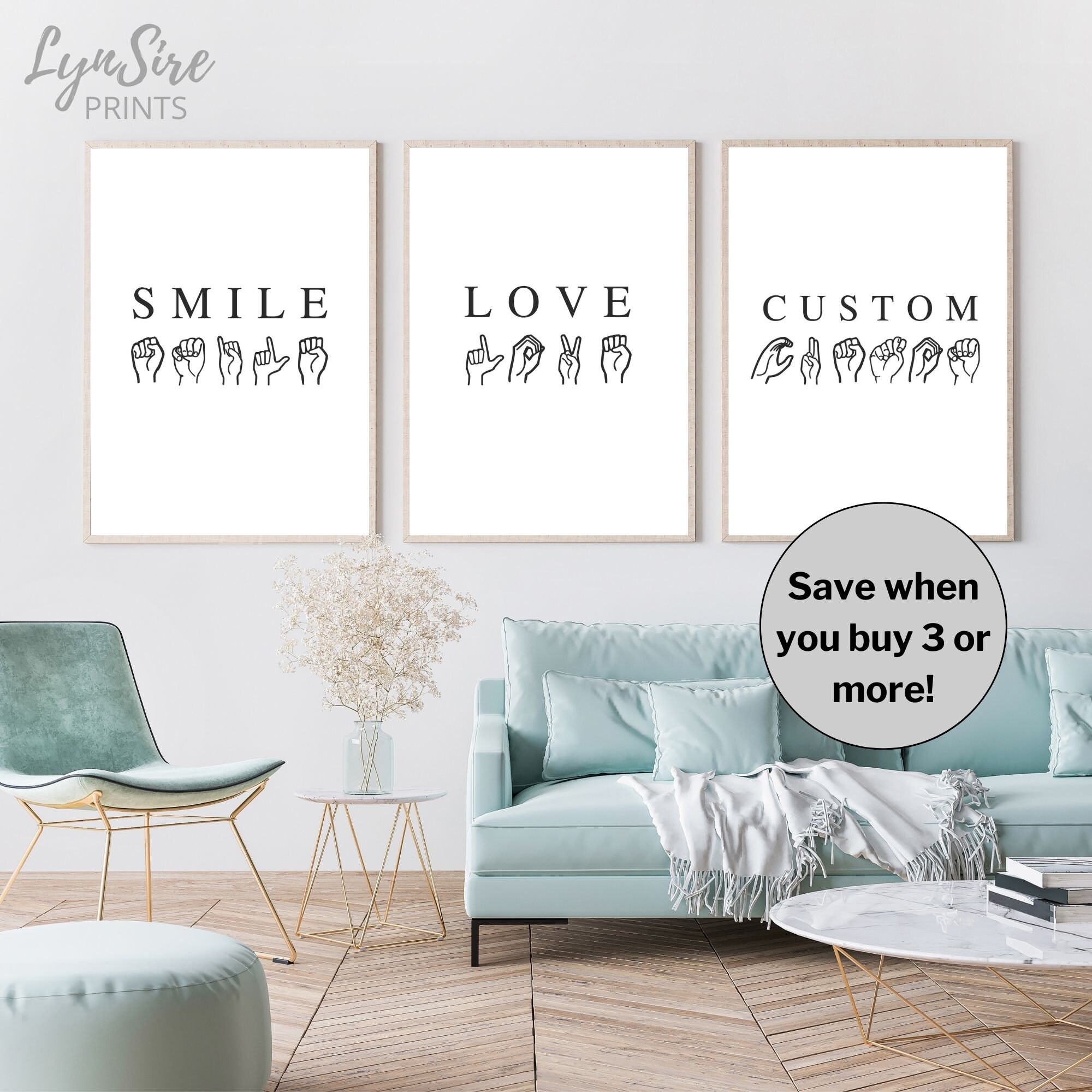 Sign Language Poster, Sign Language Alphabet Poster, Printable Wall Art ...