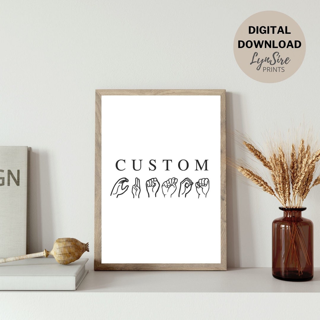 Sign Language Poster, Sign Language Alphabet Poster, Printable Wall Art ...