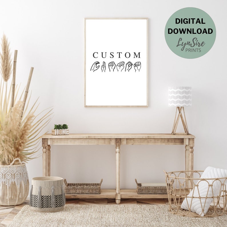 Sign Language Poster, Sign Language Alphabet Poster, Printable Wall Art ...