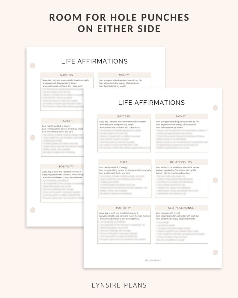 Positive Affirmations PDF, Printable Digital Journal Page, Mindfulness ...