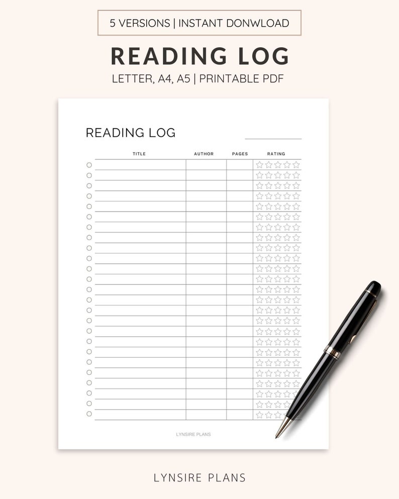 Reading Tracker Log Printable, Reading Tracker, Books to Read, Books I ...
