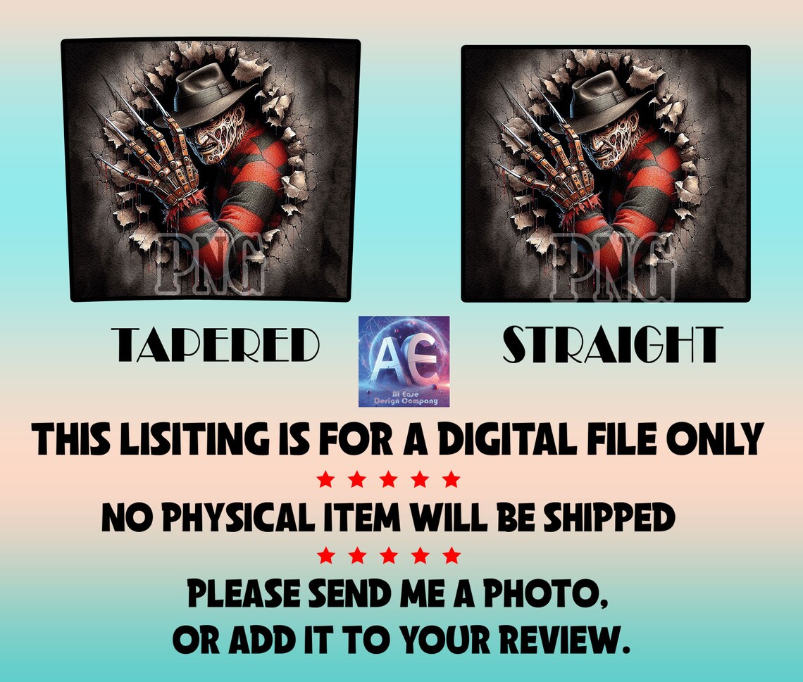 Horror Character Breakthrough 20oz Skinny Tumbler Sublimation Designs ...