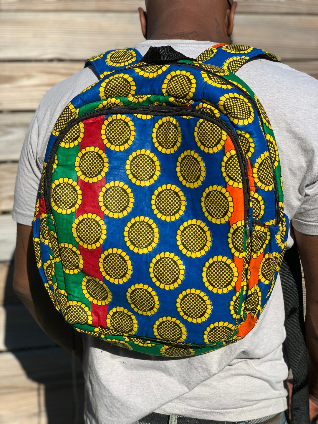 Sunflower Colors African Print Backpack From Malawi - Etsy