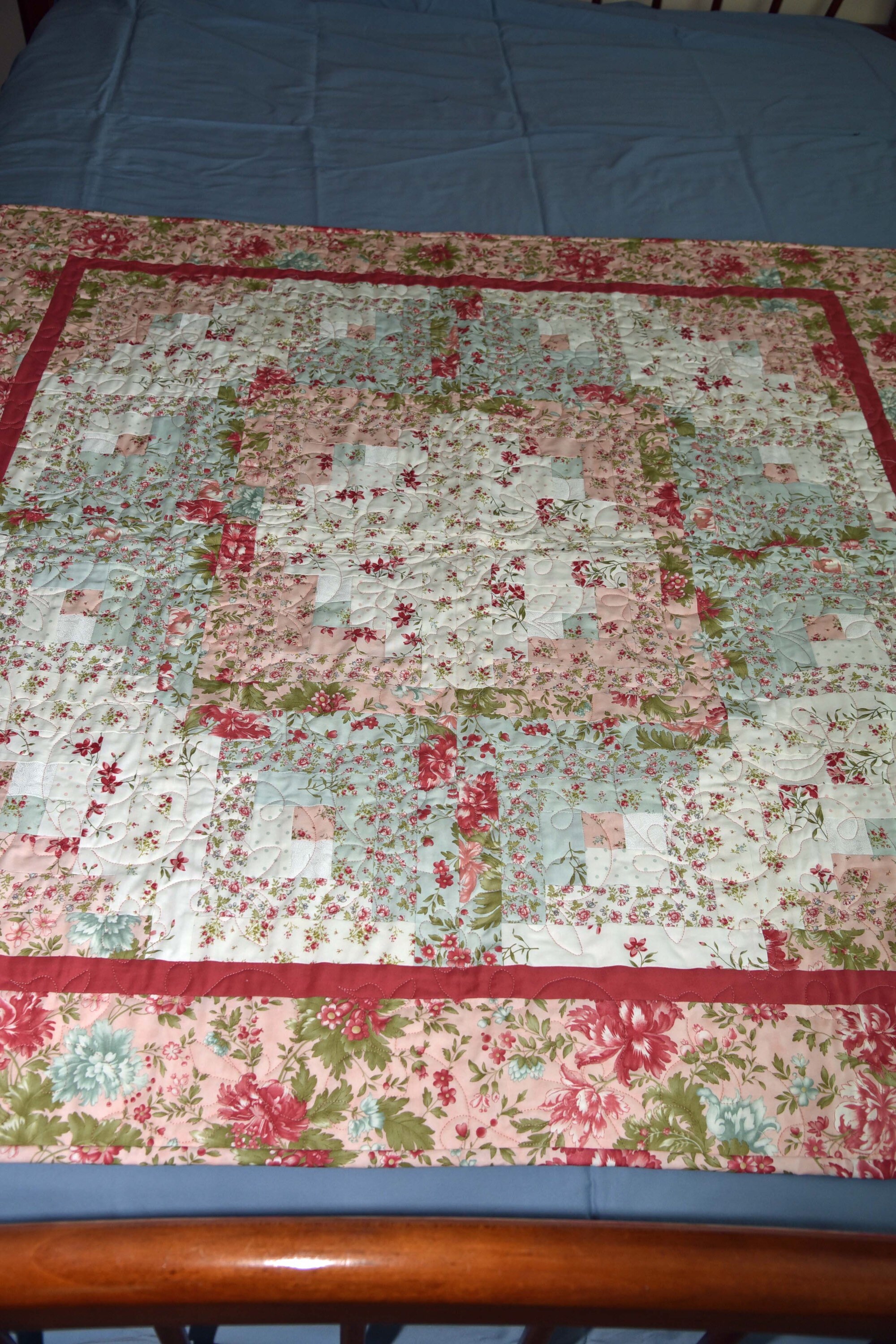 Artisan Made Pink Roses Quilt. Teen Girl’s Room. Large Wall Hanging ...