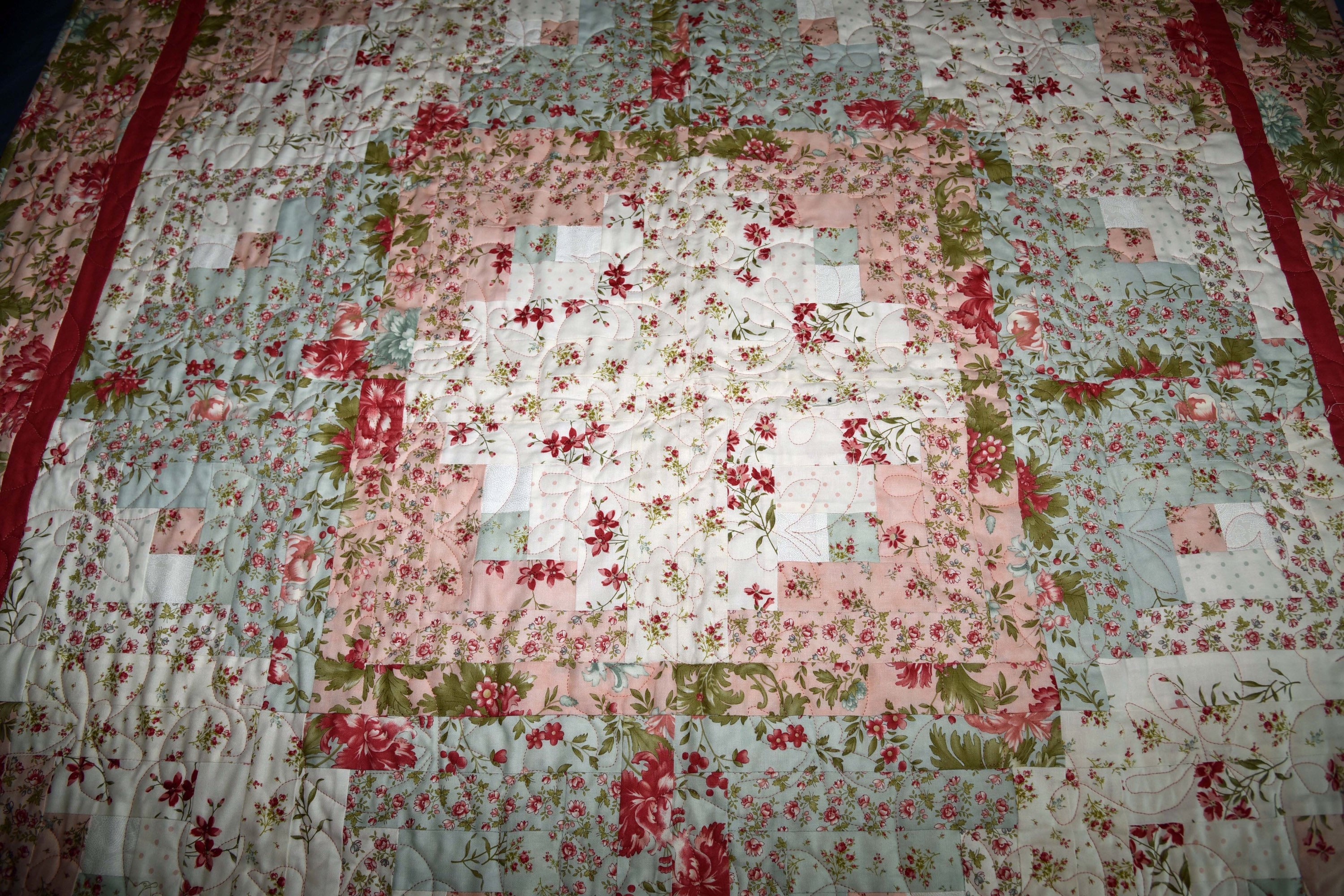Artisan Made Pink Roses Quilt. Teen Girls Room. Large Wall Hanging ...