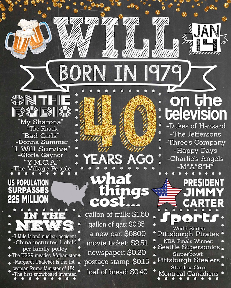 40th birthday poster cheers and beers to 40 years adult | Etsy