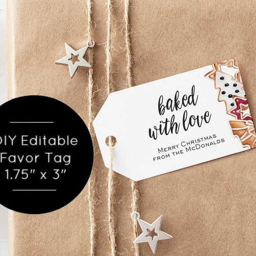 Christmas Cookies Tag Template Printable Cookie Exchange - Etsy