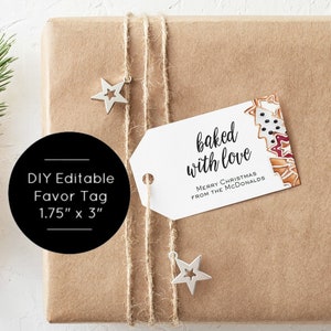 Christmas Cookies Tag Template, Printable Cookie Exchange Tags, Instant ...