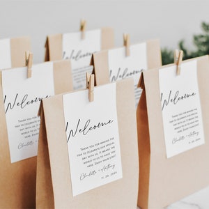 Welcome Tags, Wedding Welcome Tag Template, Large Printable Favor Tag ...