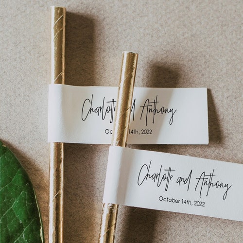 Straw Tag Editable Drinks Tag Template Mini Drink Straw Tag | Etsy