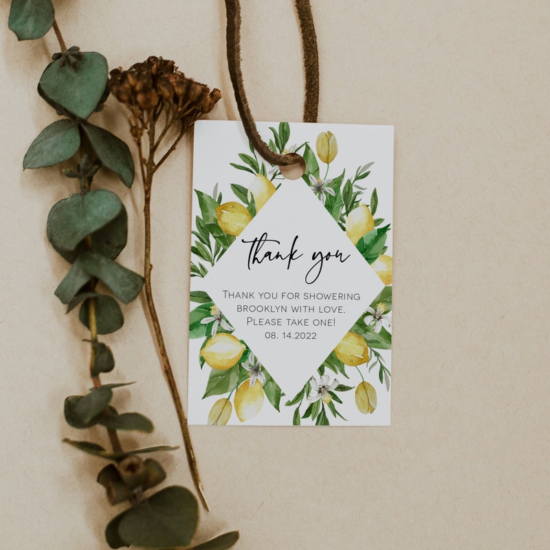 Lemon Theme Favor Tags - Etsy