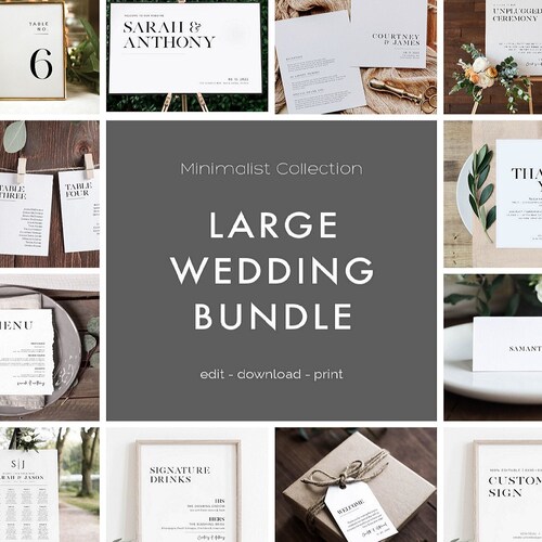 Modern Wedding Bundle Editable Wedding Templates 100% - Etsy