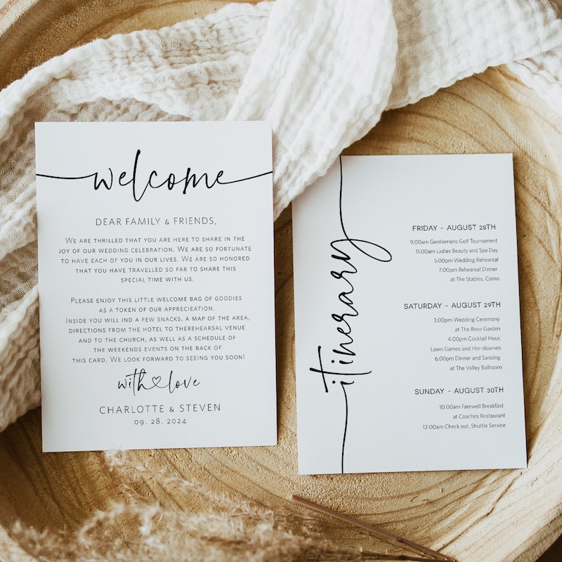 Itinerary Cards - Etsy