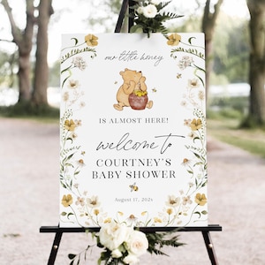 Winnie the Pooh Welcome Sign, Pooh Baby Welcome Poster, Classic Pooh ...
