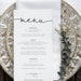 Script Wedding Menu Card, Wedding Menu Template, Script Menu, Printable ...