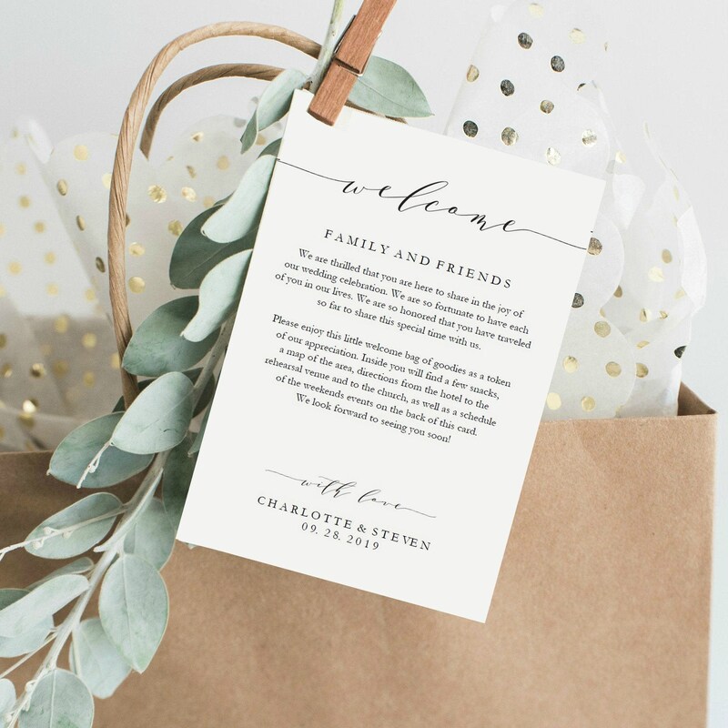 Wedding Welcome Note - Etsy