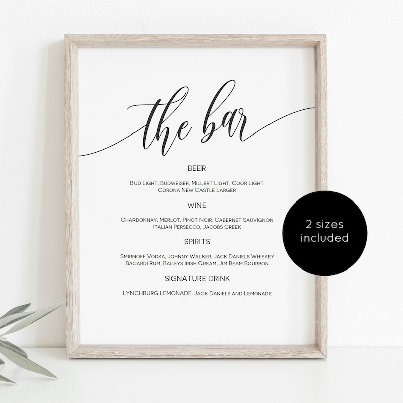 Wedding Bar Sign - Etsy