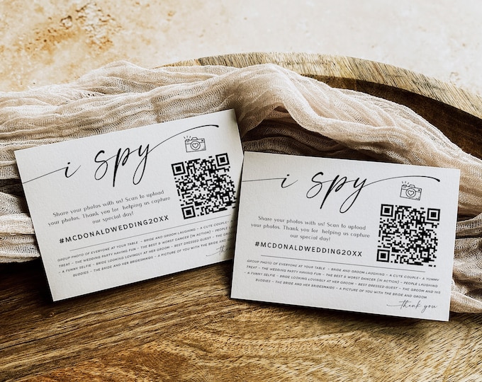 I Spy Wedding Game With QR Code | Wedding Photo Hunt Game | Reception ...