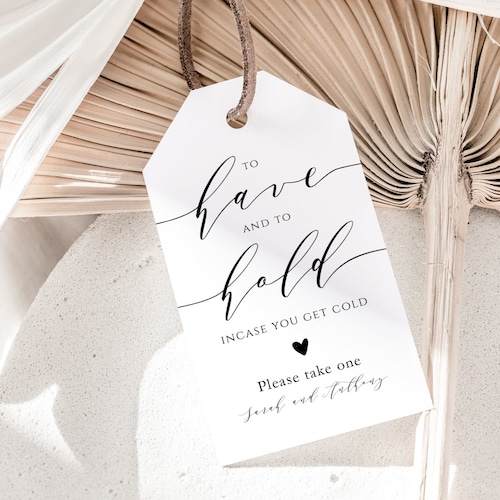 To Have and to Hold Tag Wedding Favor Tag Template Blanket - Etsy