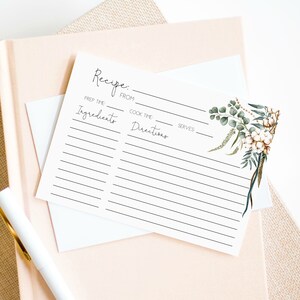 Bohemian Recipe Card, Printable Recipe Card, Boho Recipe Template, Boho ...