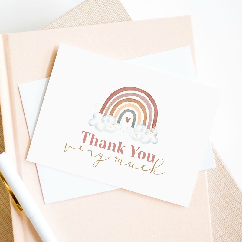 Rainbow Thank You - Etsy