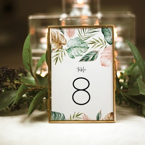 Printable Table Numbers, Tropical Table Numbers, 5x7, 4x6, Table ...