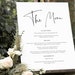 Wedding Menu Sign Printable Wedding Menu Poster Wedding Menu - Etsy