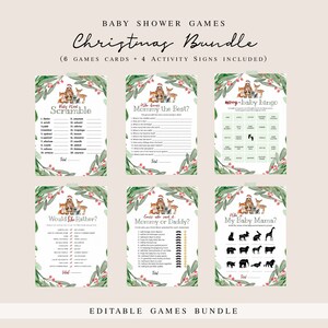 Christmas Baby Shower Game Bundle, Baby Shower Games, Games Bundle ...