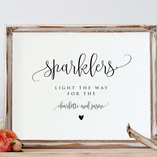 Sparklers Printable Sparkler Sign Template Wedding Sparklers | Etsy