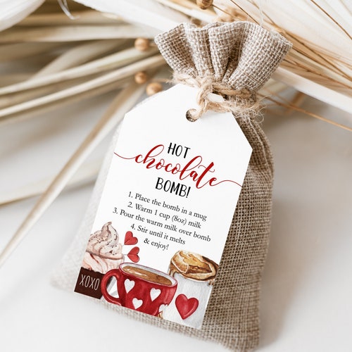 Valentines Day Chocolate Bomb Tag Gnomes Hot Cocoa Bomb Tag - Etsy
